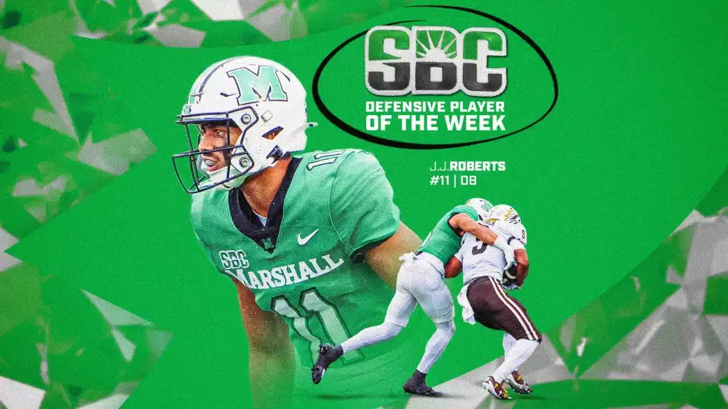 Marshall's J.J. Roberts Named SBC Defensive Player of Week – The Real WV